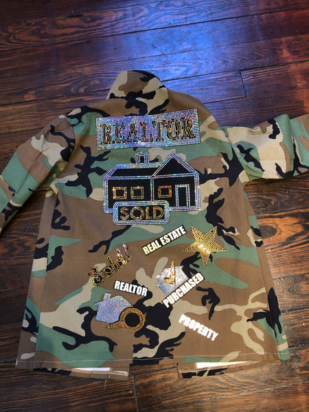 REALTOR CAMOUFLAGE BLING Patchwork JACKET – StylebriTees